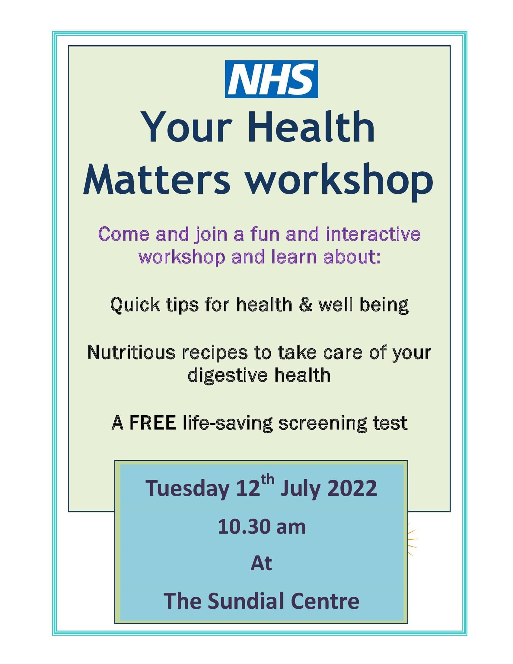 NHS Bowel Cancer Screening Event – Merchant St. Hub Online